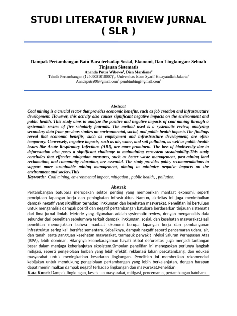 Revisi STUDI LITERATUR RIVIEW-JURNAL ANANDA PUTRA WIBOWO | PDF