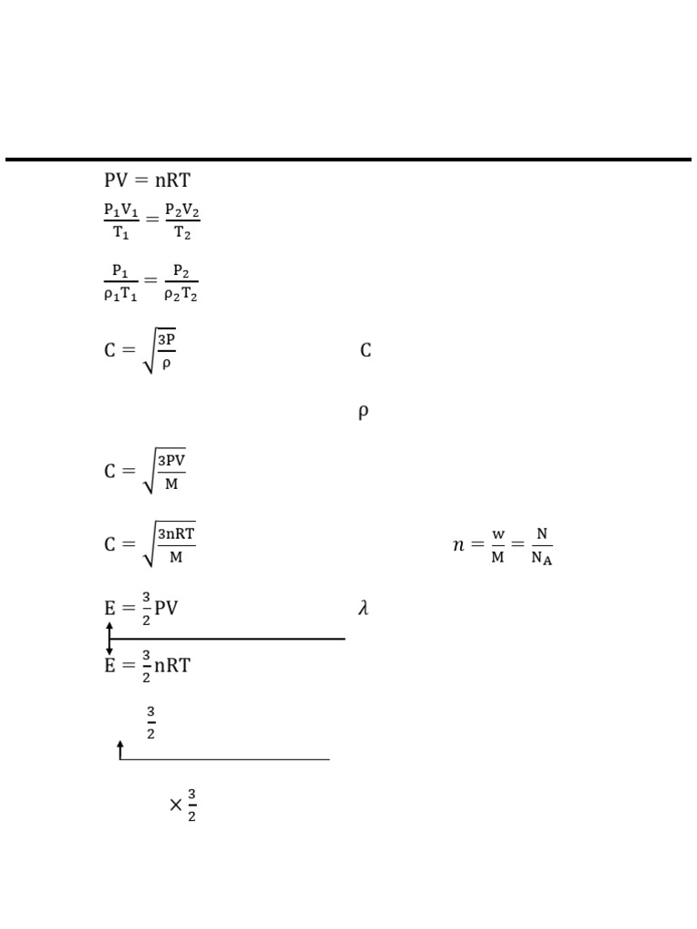 Ideal Gas Equation Formulae-1 | PDF