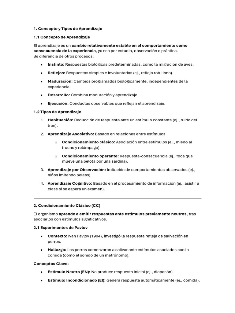 Tema 5 PPB Examen | PDF | Aprendizaje | Condicionamiento clásico