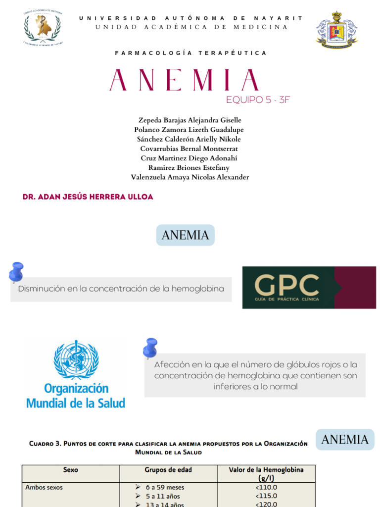 Anemia: Tipos, Diagnóstico y Tratamiento | PDF | Anemia | Inmunología