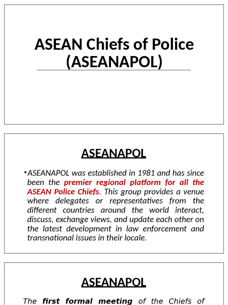 ASEANAPOL | PDF | Police | Government