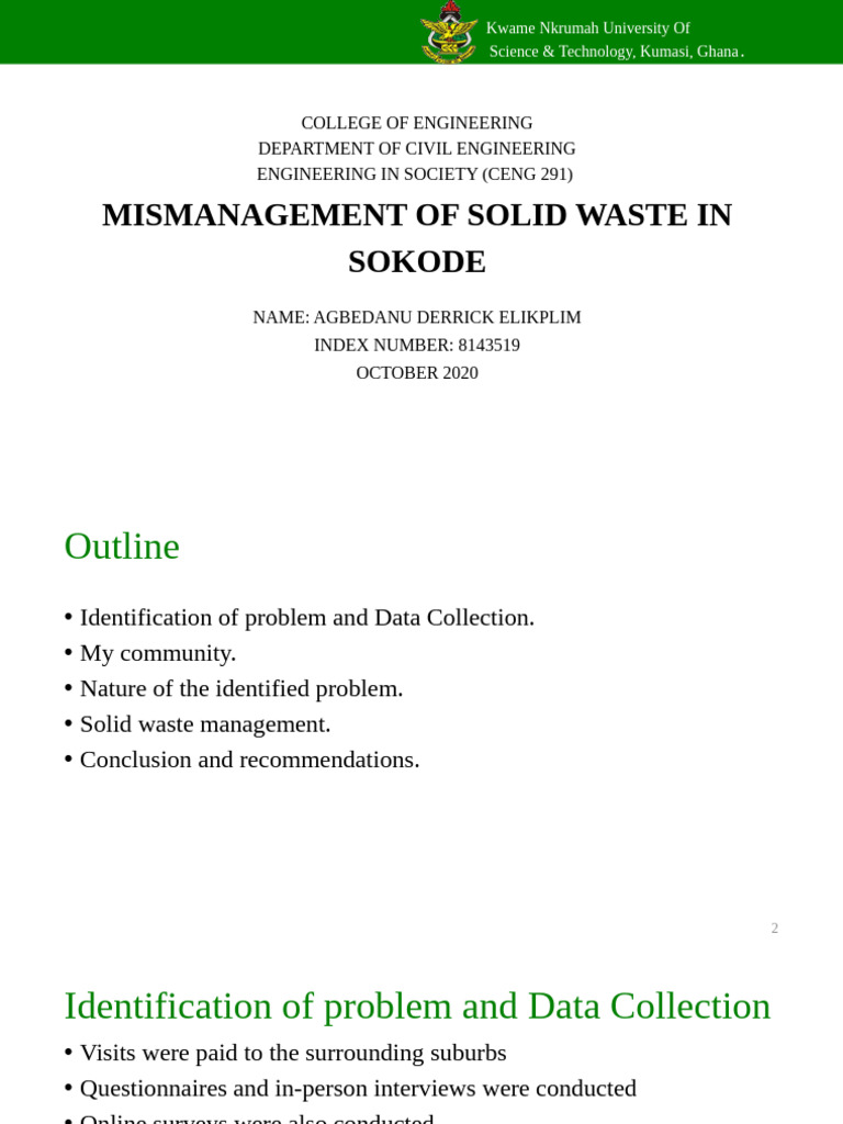 Poor Management of Solid Wastes Sample | PDF | Waste Management ...