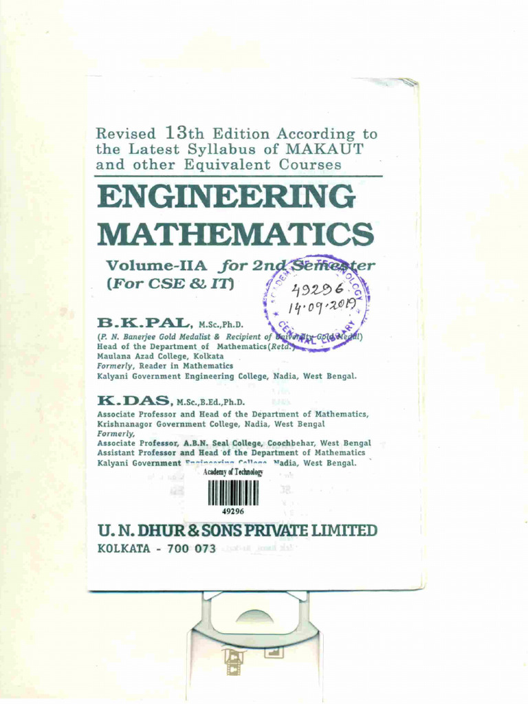 667467796 Engineering Mathematics Vol IIA Das Pal PDF 2 | PDF
