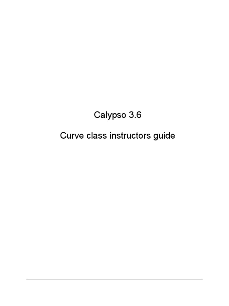 Calypso Curve Instructors Guide | PDF | Plane (Geometry) | Curve