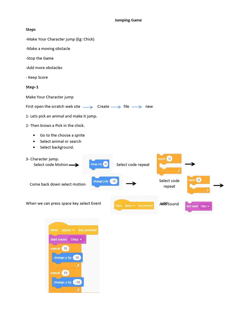 Jumping Game Steps Pdf