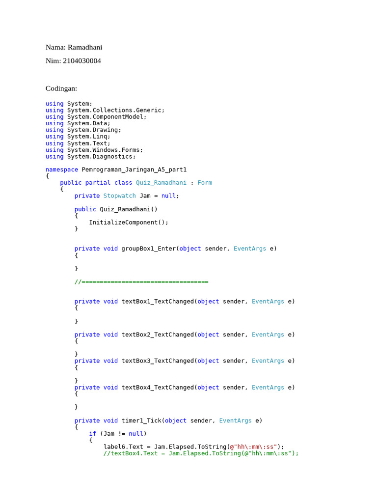Codingan Quiz | PDF | Computer Programming | Software Engineering
