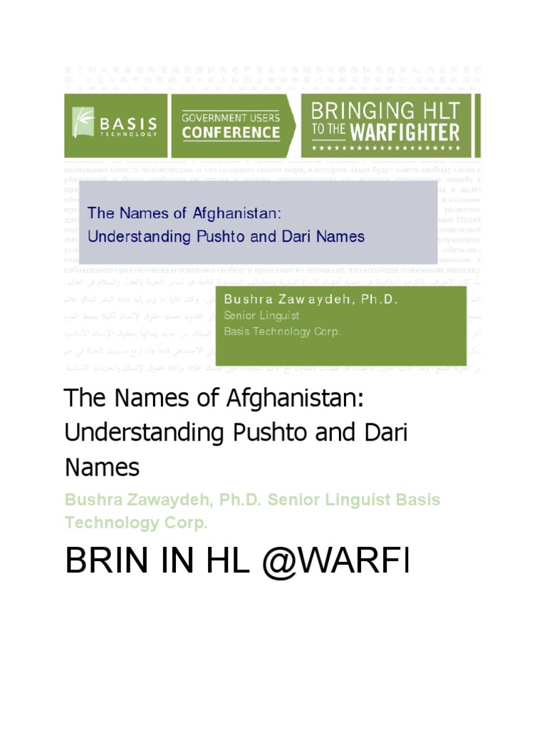 Names of Afghanistan | PDF | Persian Language | Arabic