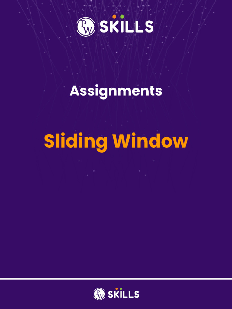 Sliding Window | PDF | Sequence | Mathematical Concepts