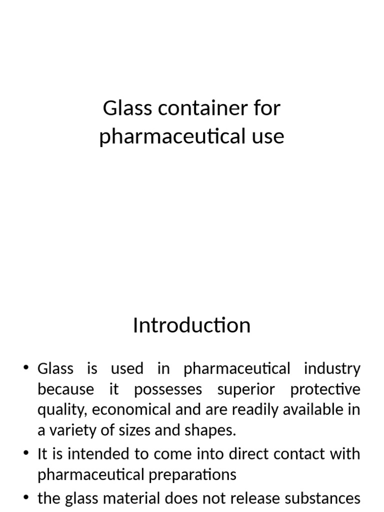 Pharmaceutical Glass Container Types | PDF | Glasses | Spectrophotometry