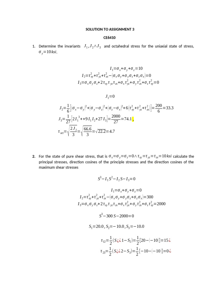 CE6410 Assignment 3 Solution | PDF | Deformation (Mechanics) | Building Engineering