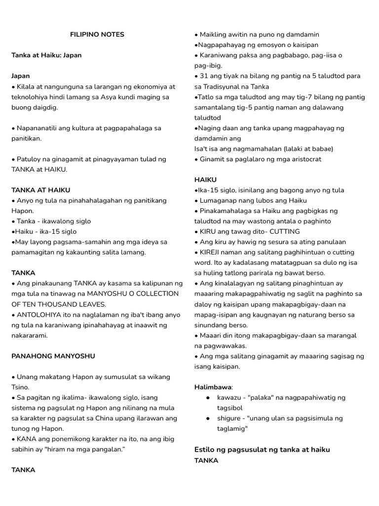 Filipino Notes - 250111 - 124250 | PDF