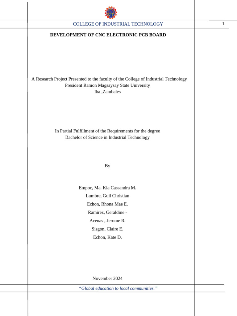 CNC PCB Board Development Project | PDF | Printed Circuit Board ...