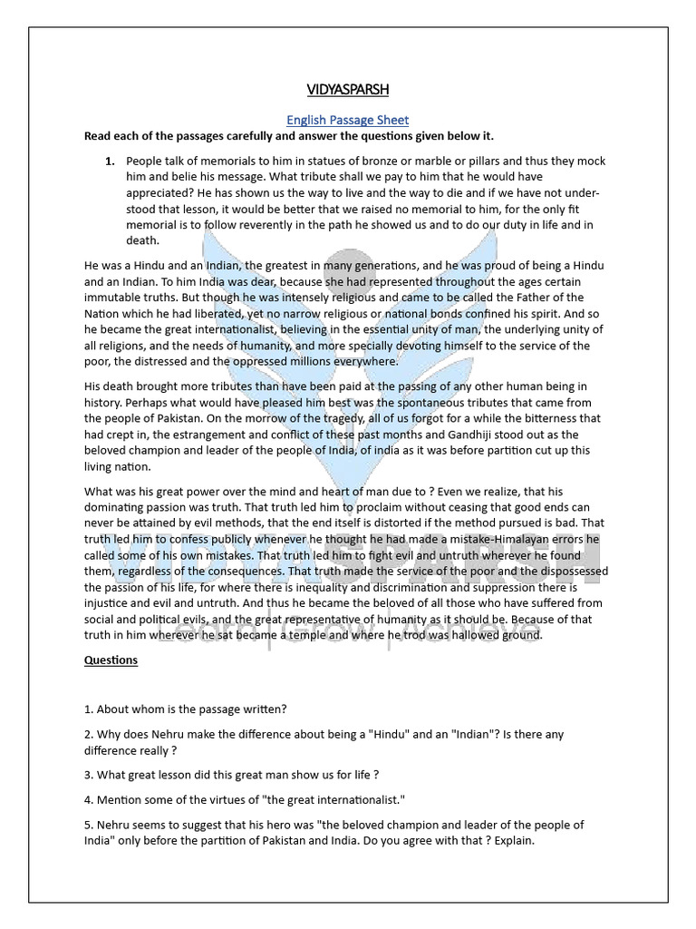 Passage For Practice English | PDF | Habits | Literacy