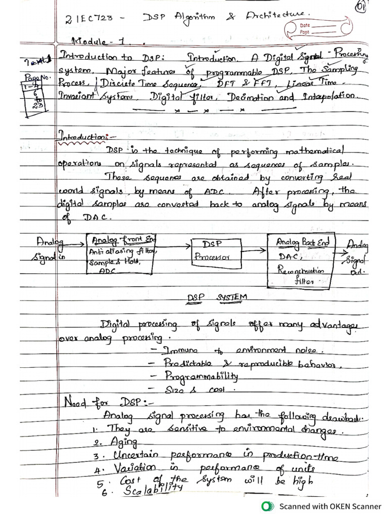 DSP Module 1 Notes | PDF