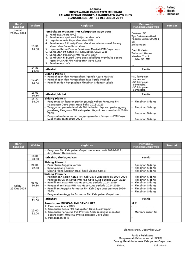 Agenda Muskab 2024 edt | PDF