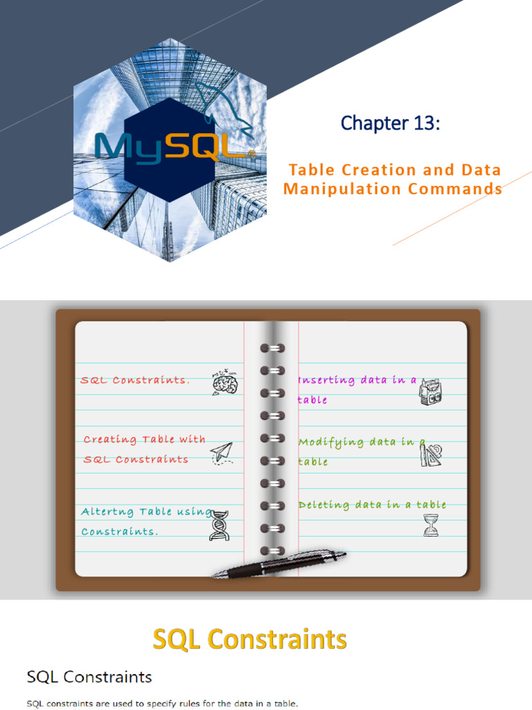 2.chap 13 Table Creation and Data Manipulation Commands | PDF