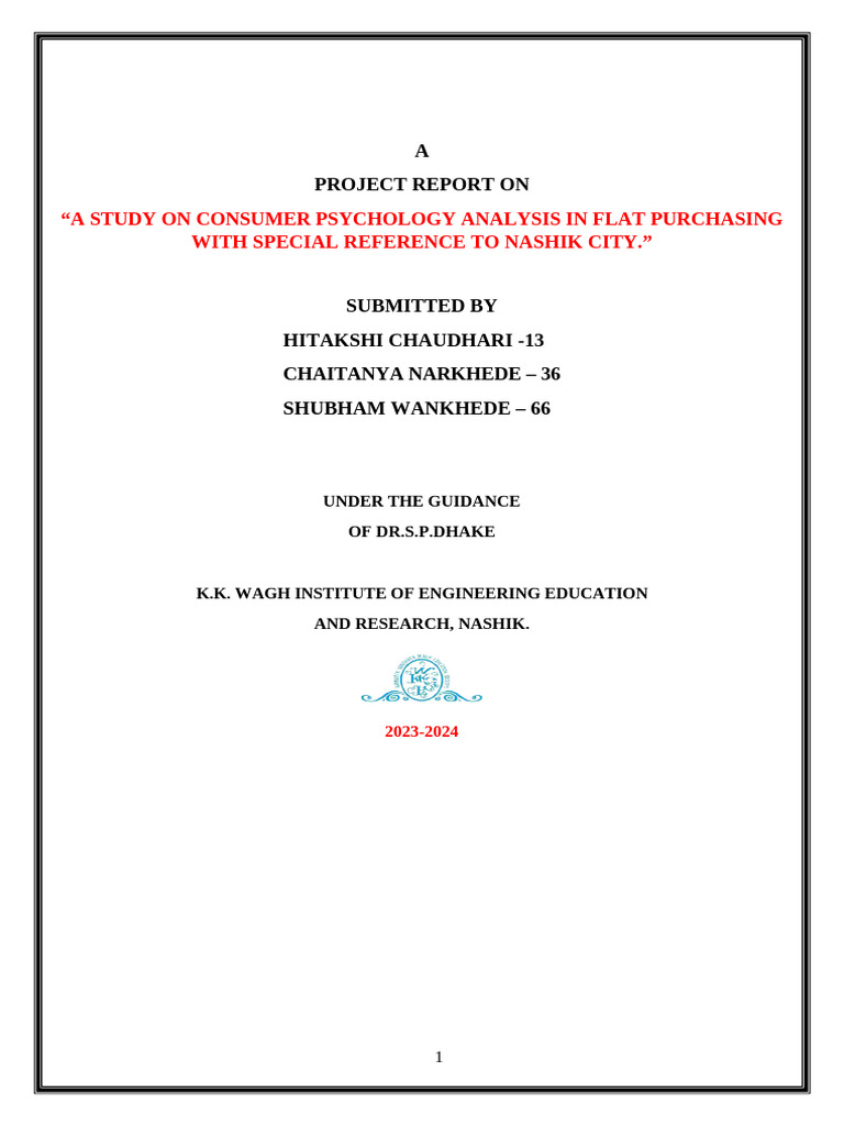 Mini Capstone Project Social Issue -Sample Draft Copy | PDF | Behavior | Consumer Behaviour