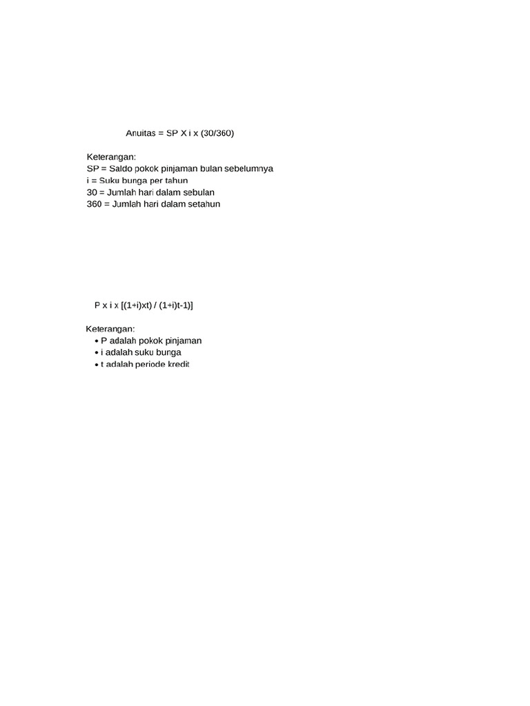 Rumus Dalam Perhitungan Bunga Anuitas | PDF