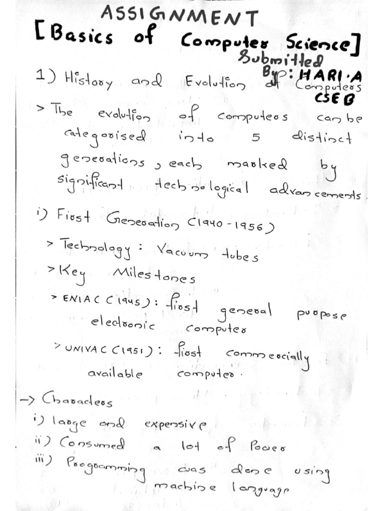 Assignment Basics of computer science Hari a cse b-227f75e9-172f-47a8-a90f-7f146d41df89 | PDF