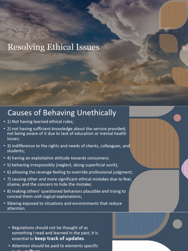 Resolving Ethical Issues | PDF | Psychologist | Institutional Review Board