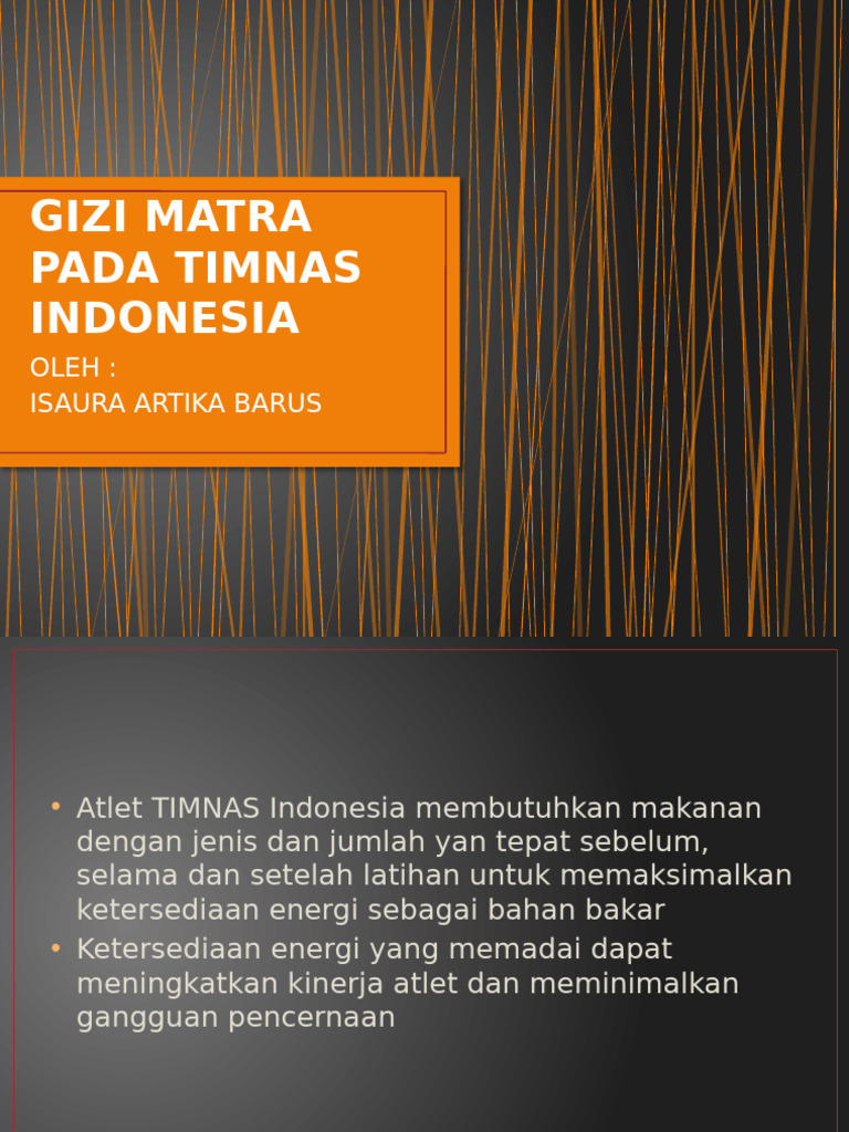 Gizi Matra Pada Timnas Indonesia | PDF