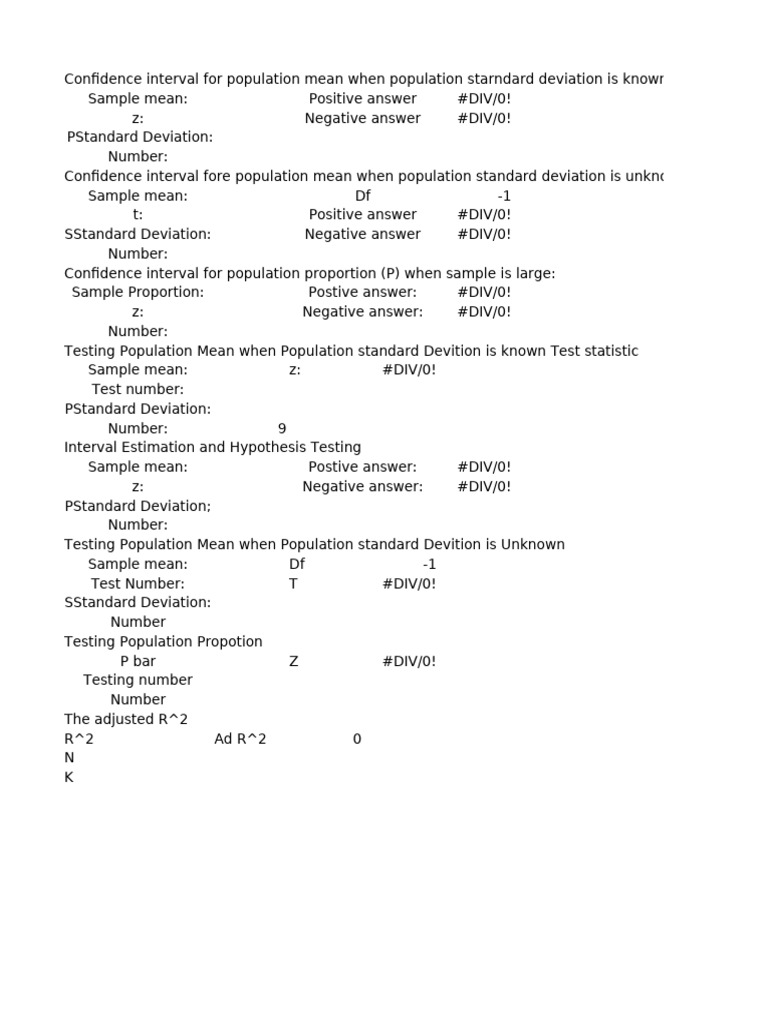 ECON 261 Final Test Sheet | PDF