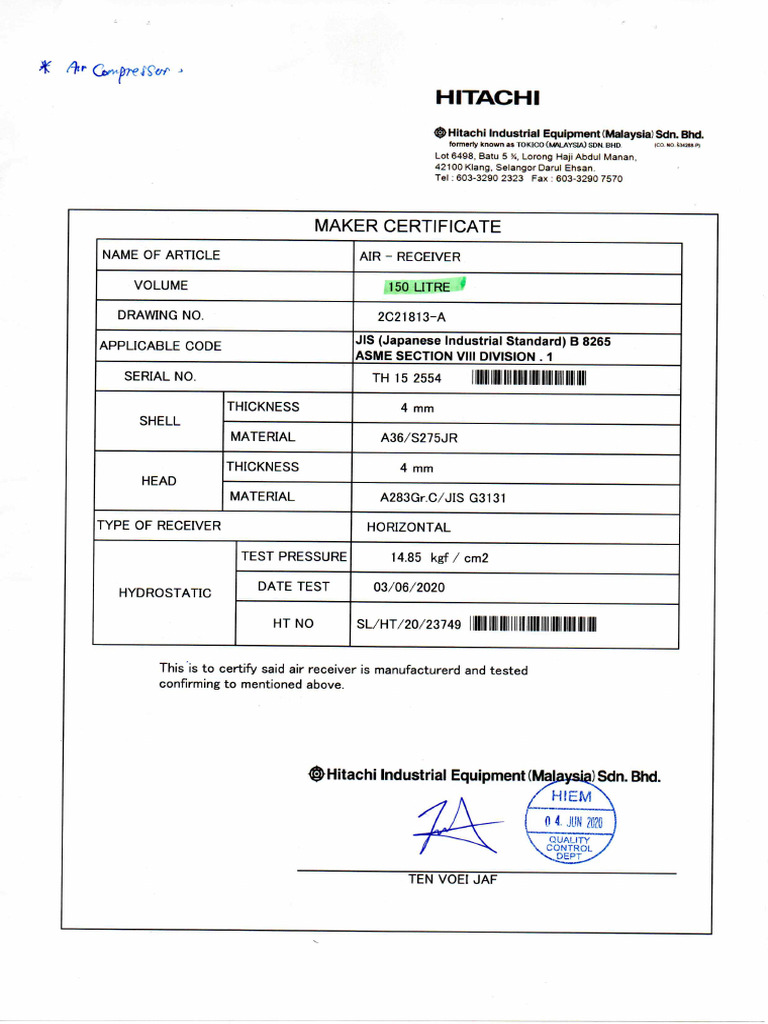 MDR - Air Compressor 1 | PDF