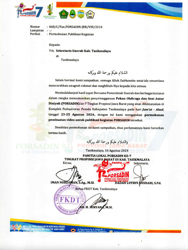 068 - Sekda Permohonan Video | PDF