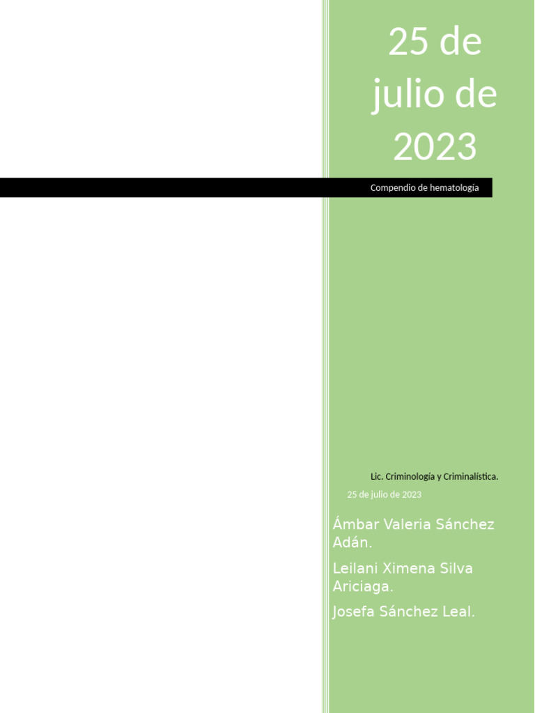 Compendio Cap. | PDF | Leucocito | Sangre