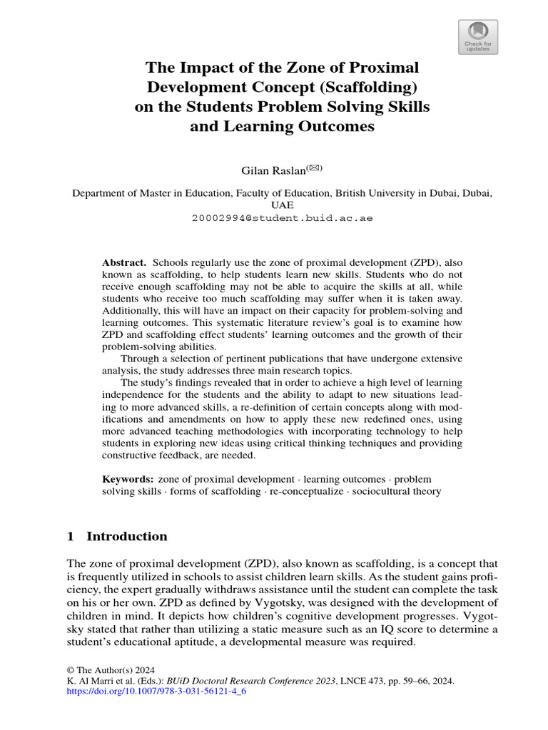ZPD and Scaffolding in Education | PDF | Learning | Behavior Modification