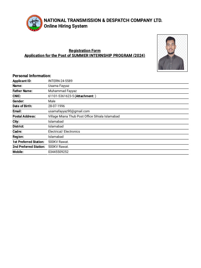 NTDC - Online Hiring System | PDF