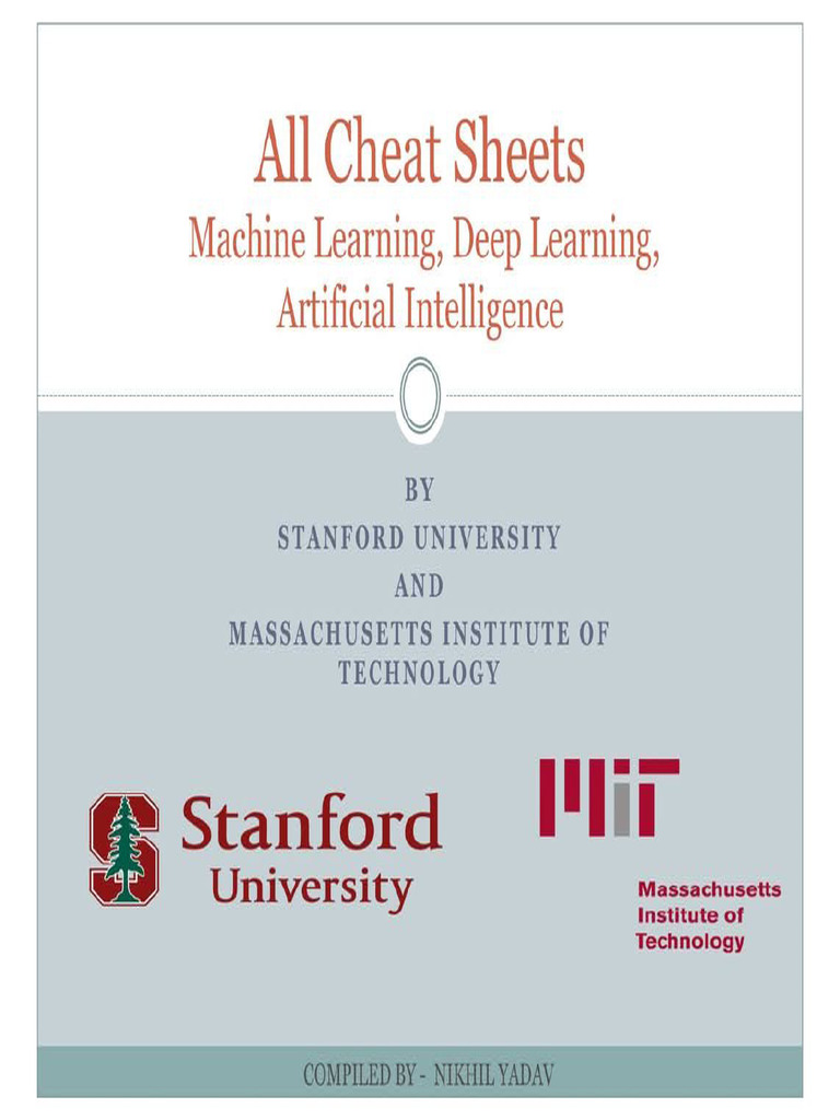 Stanford AI, ML, DL Cheatsheets | PDF