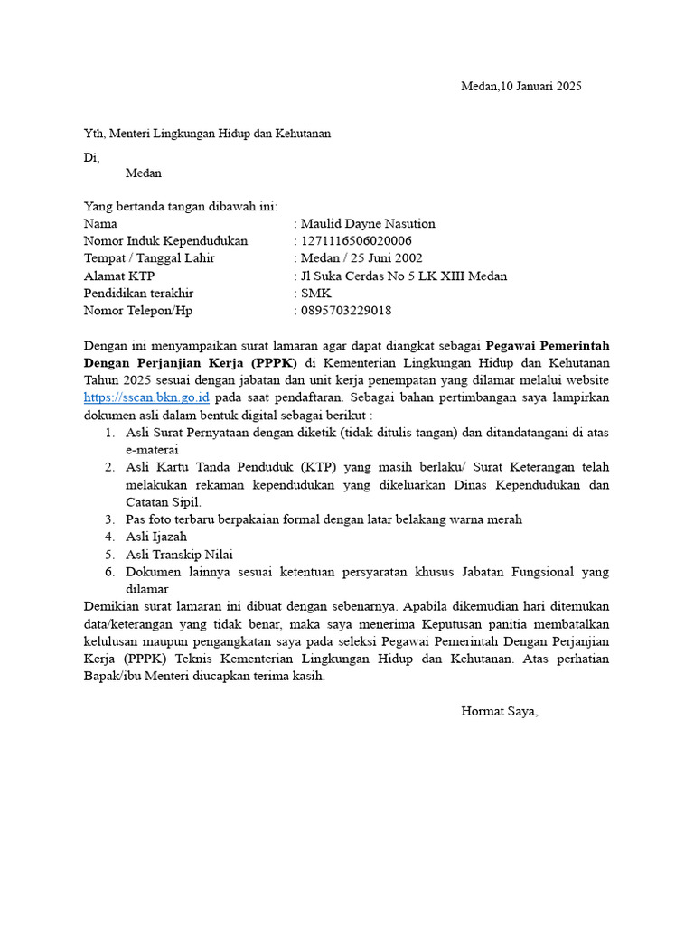 Surat Lamaran-1 | PDF