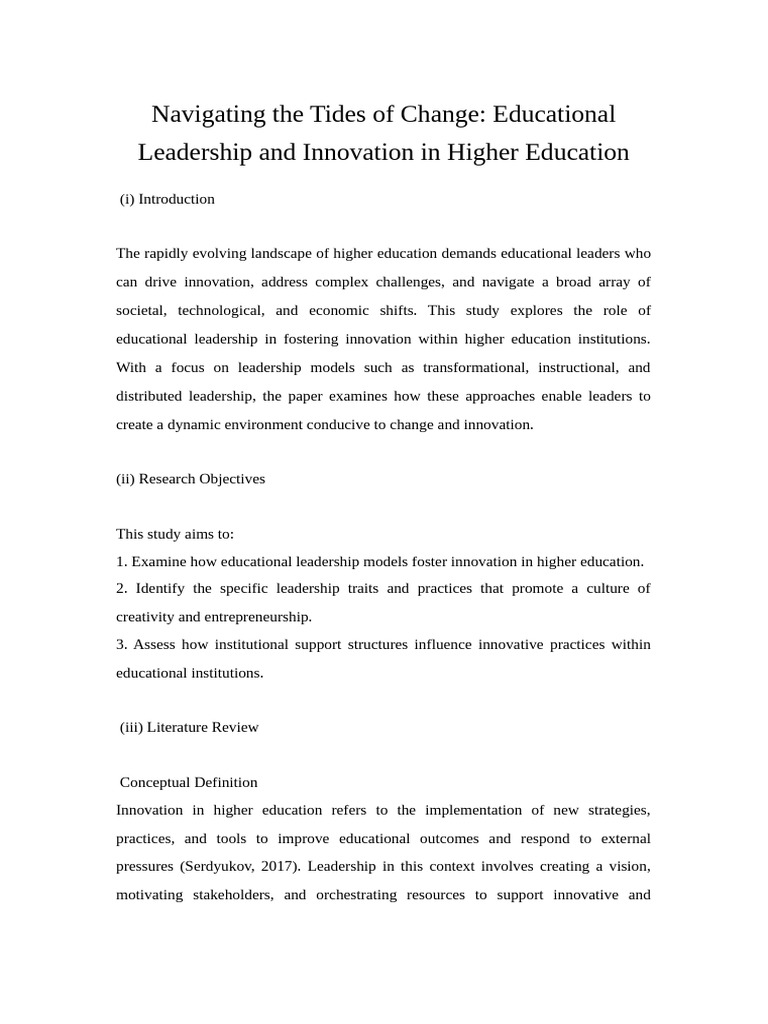 Navigating the Tides of Change | PDF | Leadership | Innovation