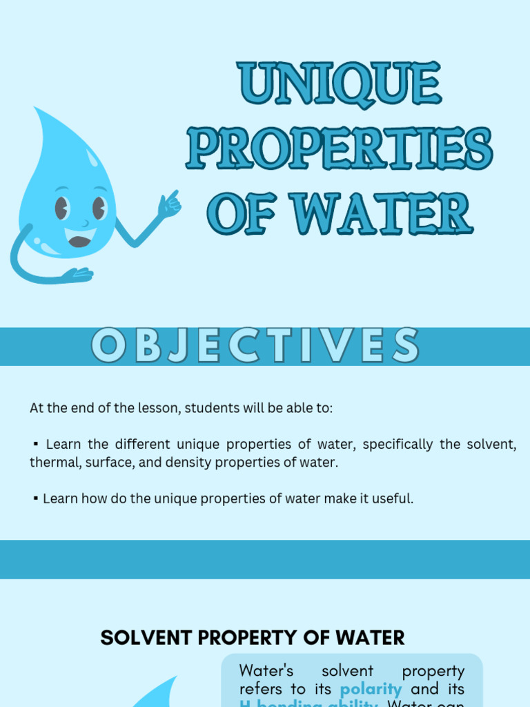Unique Properties of Water Explained | PDF
