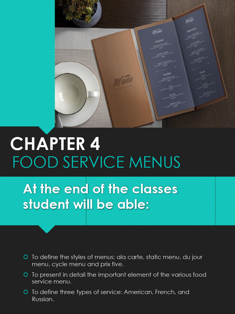 Menu Planning Chapter 4 | PDF | Menu | Lunch