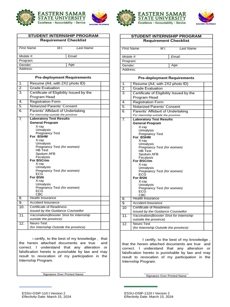 SIP 111 SIP Requirement Checklist | PDF | Public Health | Vaccination