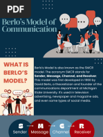 Berlo's Model of Communication | PDF | Communication | Cognition