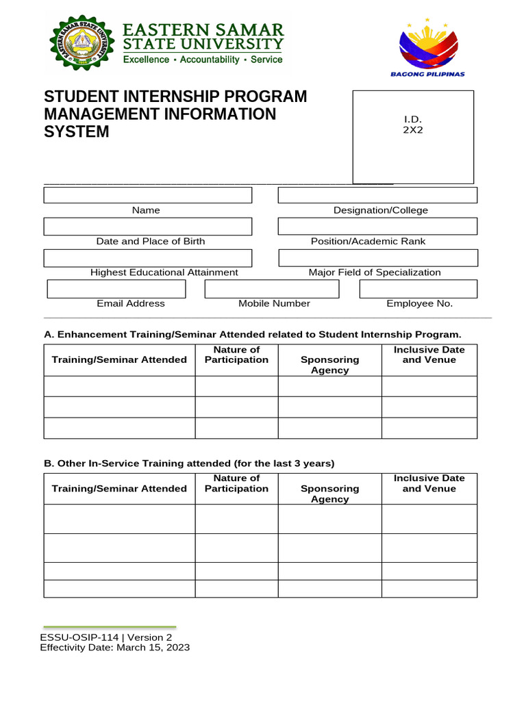 SIP 110 SIP Personnel Profile | PDF