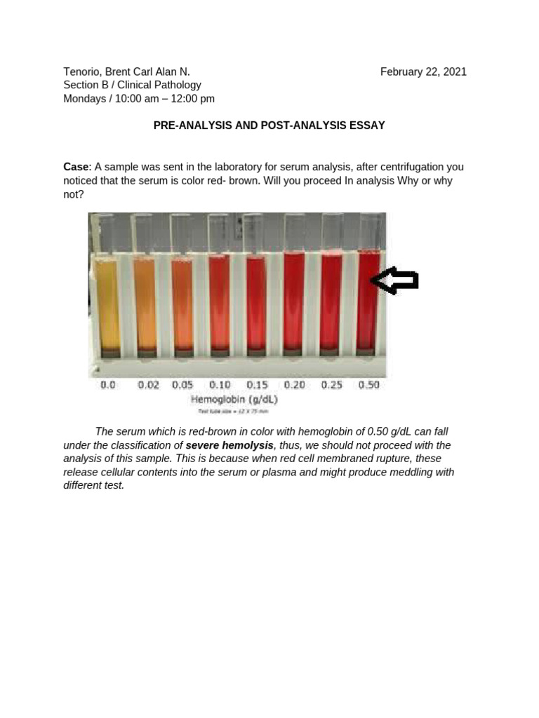 Pre-Analysis Post-Analysis Essay | PDF | Receiver Operating ...