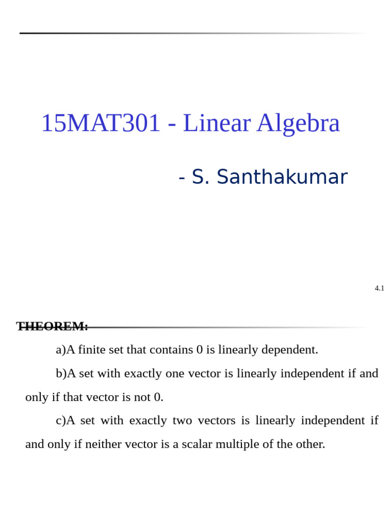 L9 - Linear Algebra - Basis and Dimensions | PDF | Basis (Linear ...