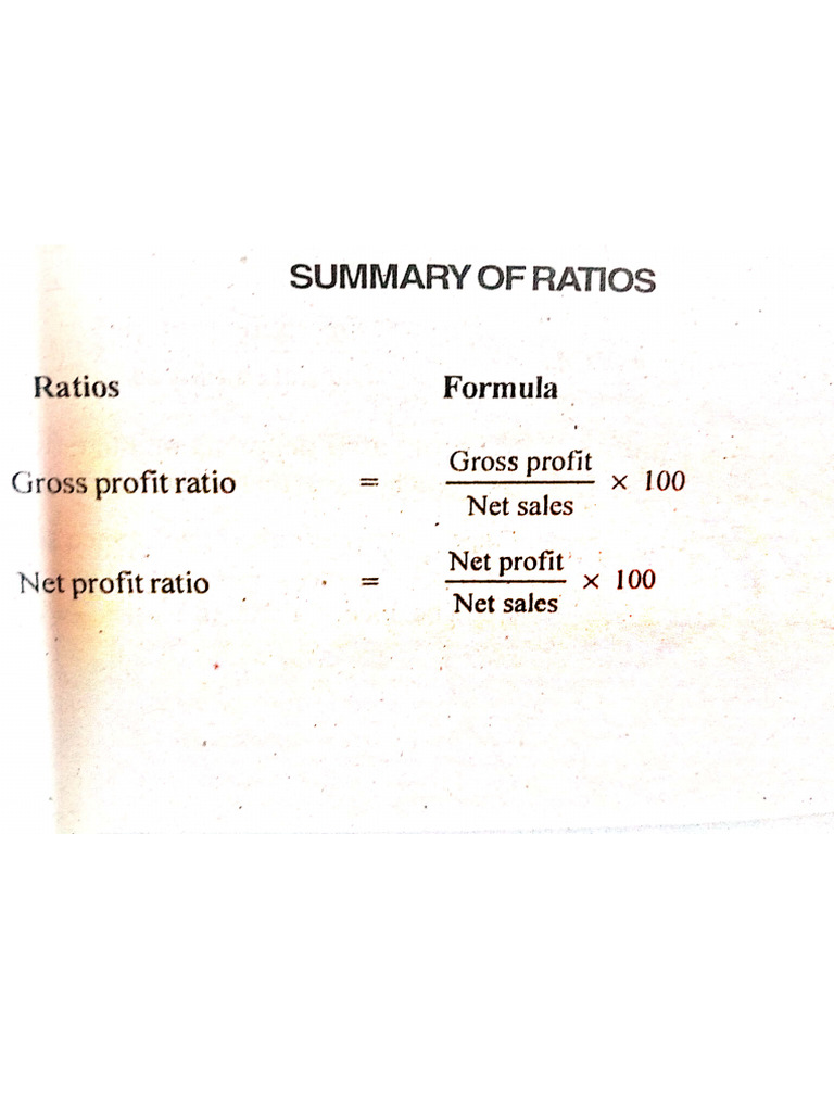 Ratio Analysis Formulas | PDF