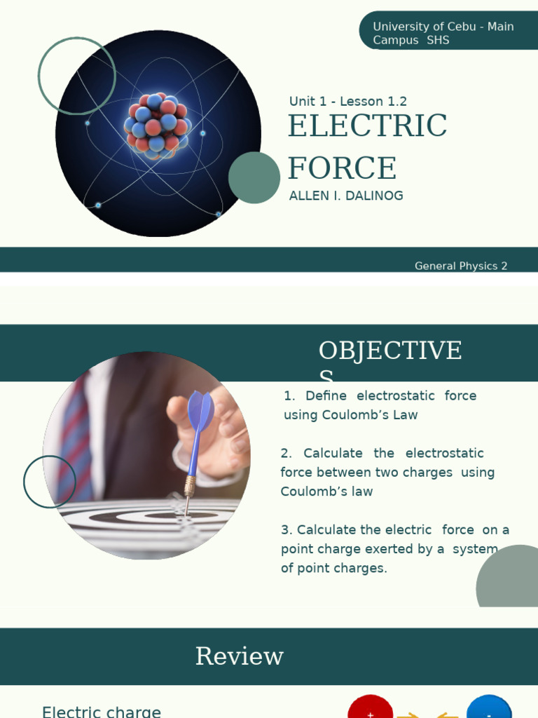 Lesson 1.2 ELECTRIC FORCE | PDF | Electrostatics | Electric Field