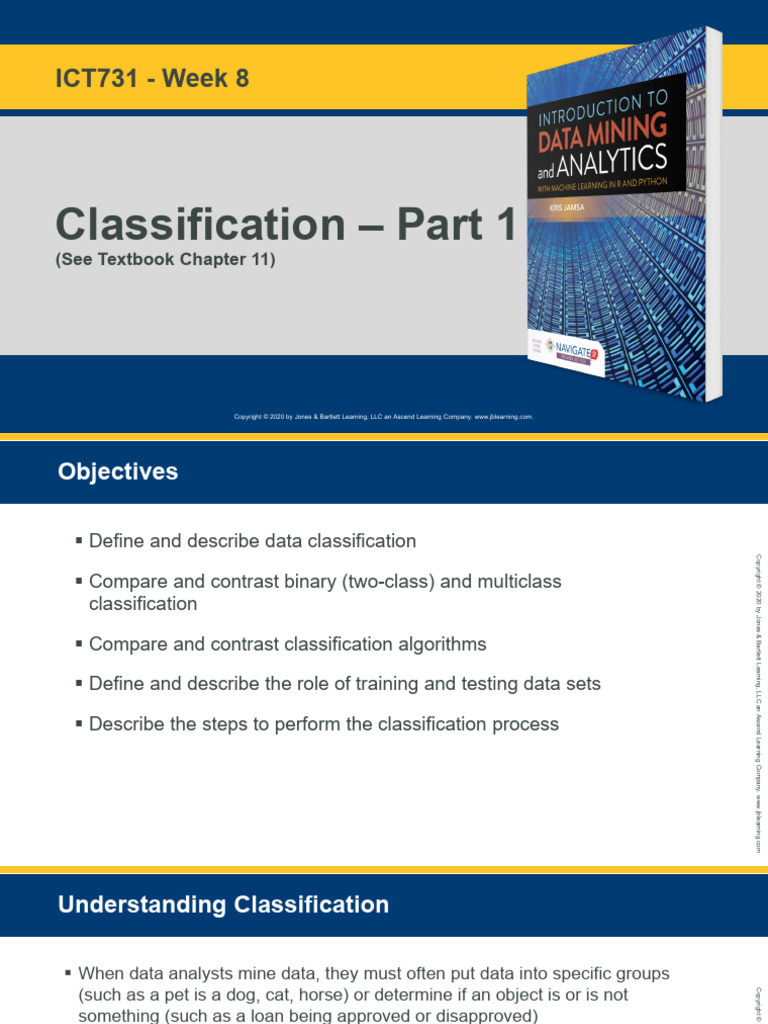 Lecture 8 - Classification - Part 1 | PDF | Statistical Classification | Machine Learning