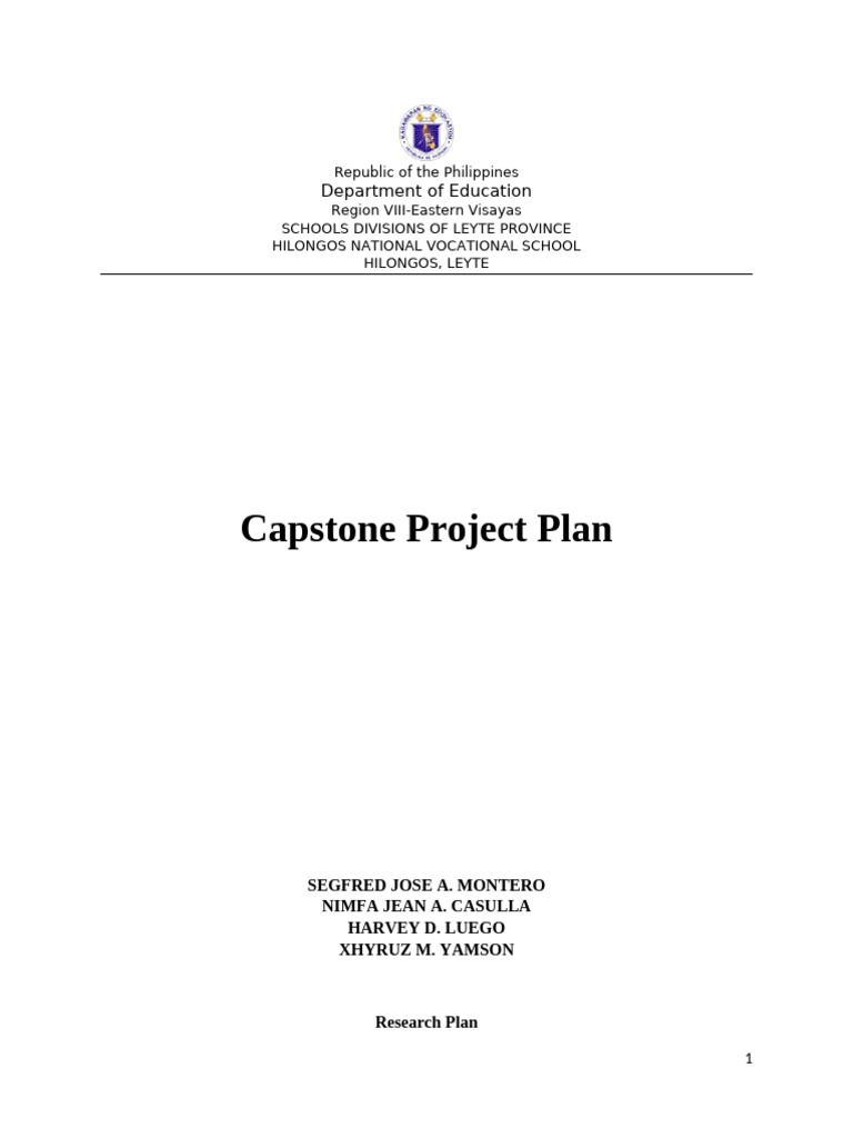 Capstone Project Plan 1 | PDF | Coconut