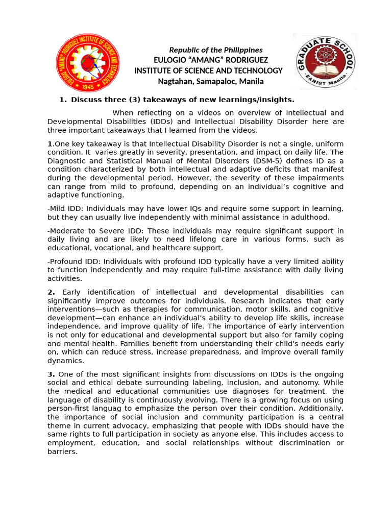 Assignment For Asynchronous Class | PDF | Intellectual Disability | Behavioural Sciences