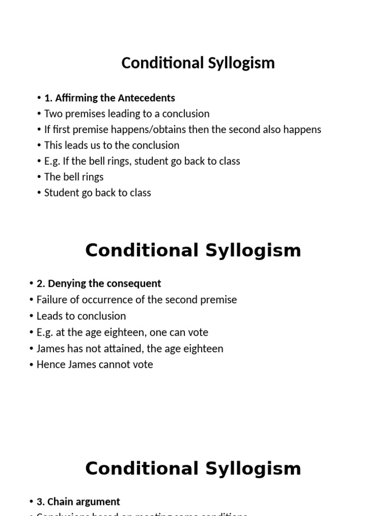 Conditional Syllogism | PDF