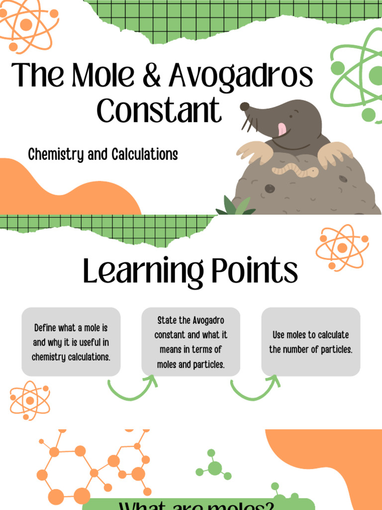 Mole Calculations Chemistry Presentation in a Bold Green Orange Style ...