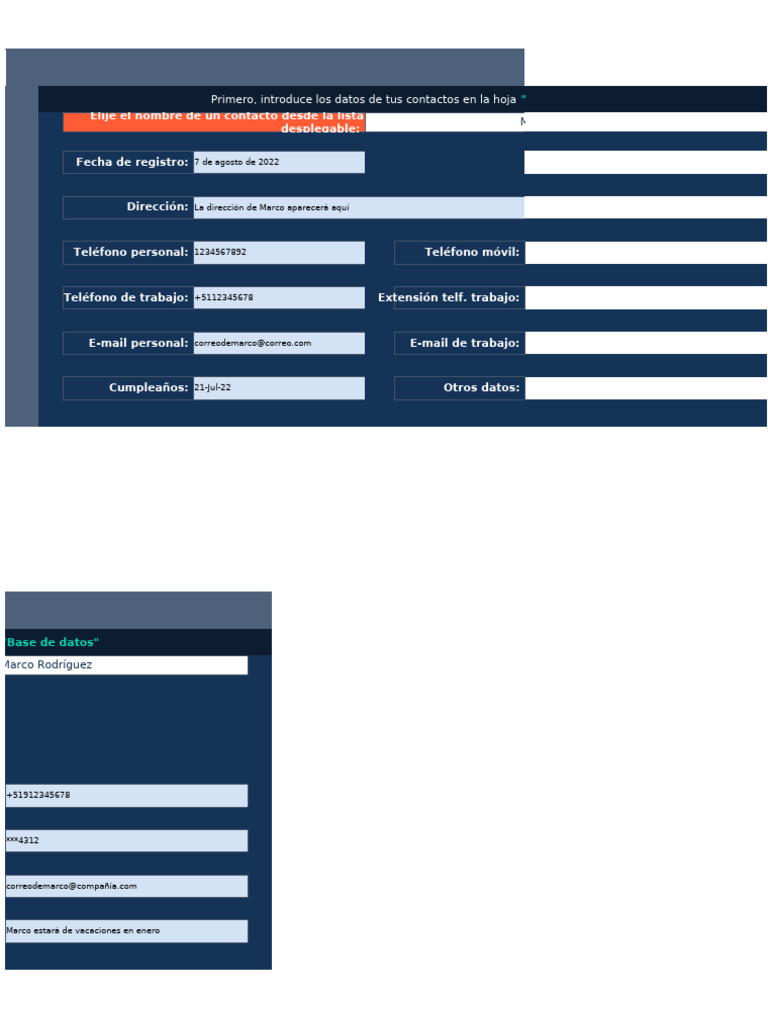 9e60c46f Plantilla de Una Agenda Telefonica en Excel | PDF