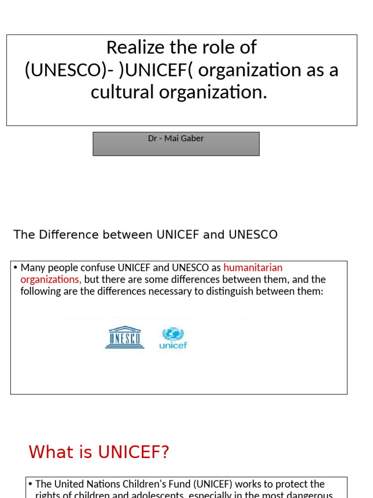UNICEF vs UNESCO: Key Differences | PDF | Unesco | Unicef